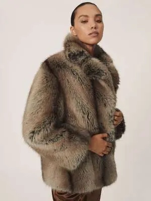 REISS Laila Faux-fur Coat