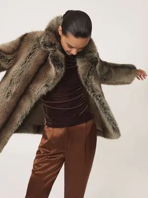 REISS Laila Faux-fur Coat
