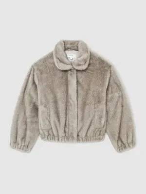 REISS Faux-fur Zip-through Jacket