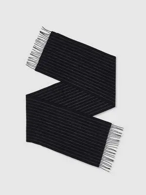 REISS Baddow Wool-cashmere Pinstripe Scarf