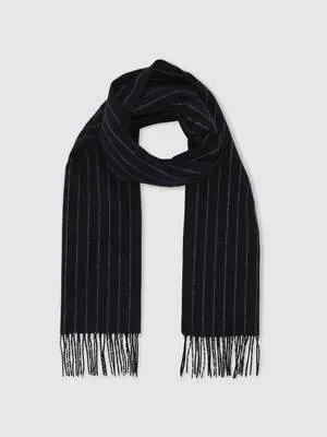 REISS Baddow Wool-cashmere Pinstripe Scarf