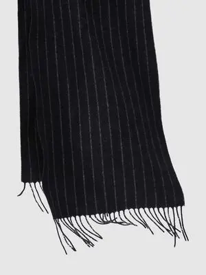 REISS Baddow Wool-cashmere Pinstripe Scarf