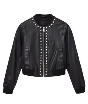 ALLSAINTS Orten Wilder Leather Bomber Jacket