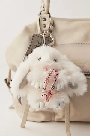 Free People Rabbit Bag Charm Cream