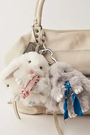 Free People Rabbit Bag Charm - Grey