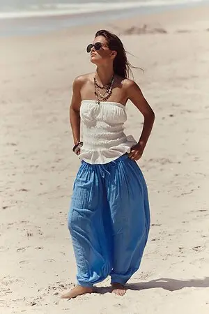 Free People Playa Party Balloon Pants - Blue Blaze