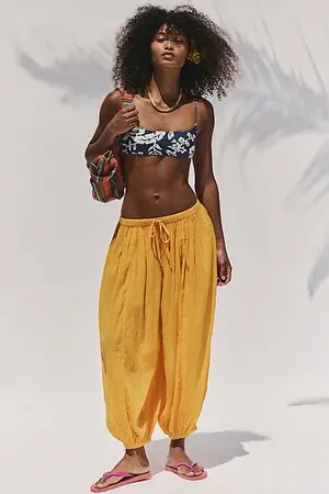 Free People Balloon Silhouette Cotton Pants - Citrus