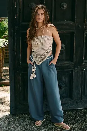 Free People Marina Barrel Pants Flint Stone
