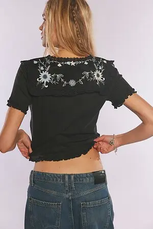 Free People Sol Knit Tee - Black