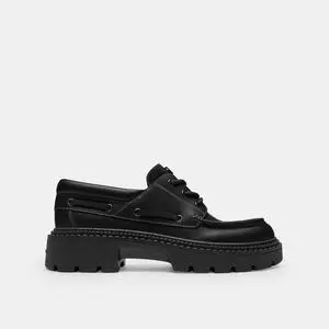 COACH Lug Sole Boat Shoe - Black