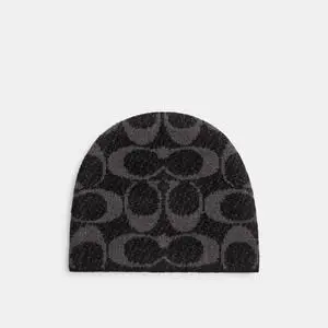 COACH Signature Knit Beanie - Black