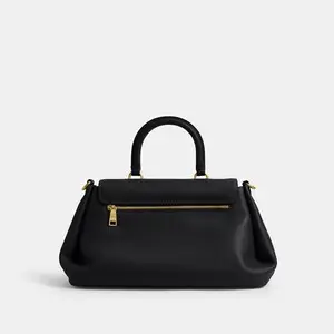 COACH Slouchy Rogue Top Handle Bag - Brass/black