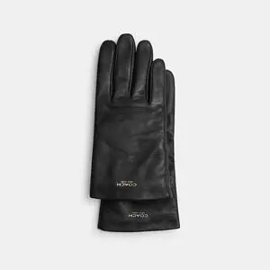 COACH Leather Tech Gloves Black