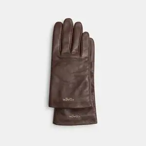 COACH Leather Tech Gloves - Maple