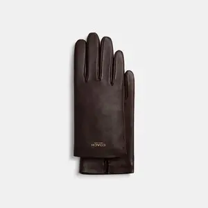 COACH Leather Tech Gloves - Maple