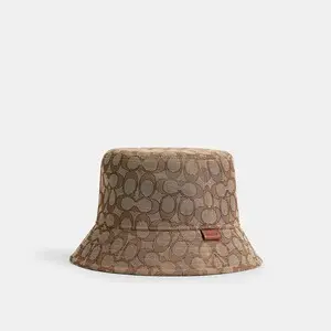 COACH COACH Signature Jacquard Bucket Hat Tan