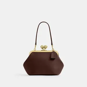 COACH Kisslock Frame Bag 16 - Brass/maple