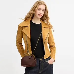 COACH Kisslock Frame Bag 16 - Brass/maple