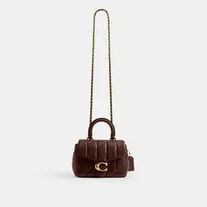 COACH Tabby Top Handle Bag With Quilting - Brass/maple