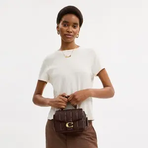 COACH Tabby Top Handle Bag With Quilting - Brass/maple