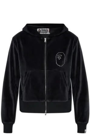 A BATHING APE Velour Zip-up Hoodie