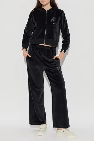 A BATHING APE Velour Zip-up Hoodie