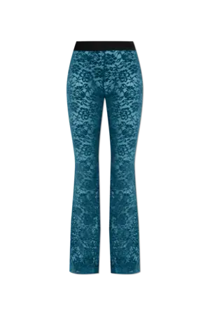 Versace Lace Flared Trousers - Blue