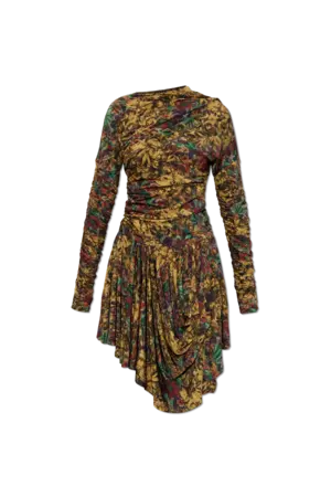 GANNI Floral Draped Dress - Multicolour