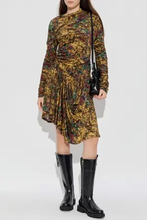GANNI Floral Draped Dress - Multicolour