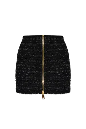 Balmain Tweed Mini Skirt - Black