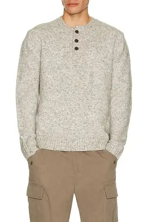 SCHOTT Tri-blend Henley Sweater - Cloud