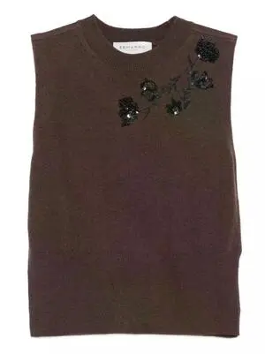 ERMANNO FIRENZE Sequin-embellished Sleeveless Top