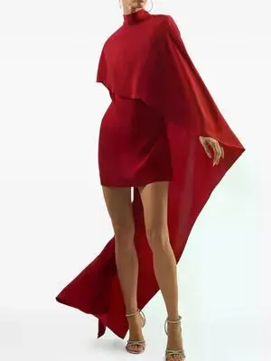 TALLER MARMO Carrington Cape Mini Dress - Red