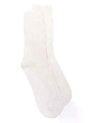 BIRKENSTOCK Ribbed-knit Ankle Socks - White