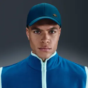 Nike Dri-fit Club Structured Metal Logo Cap - Blue