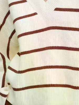 GESTUZ Striped V-neck Pullover