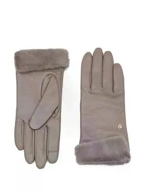 Hugo Boss Fur-trim Gloves - Brown