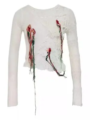 CAROLINE HU Floral-embroidered Top