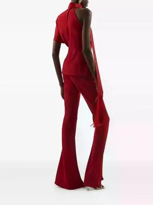 TALLER MARMO One-shoulder Fringed Blouse - Red
