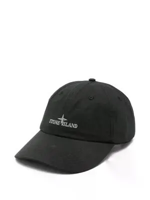 Stone Island Logo-embroidered Ripstop Cap - Black