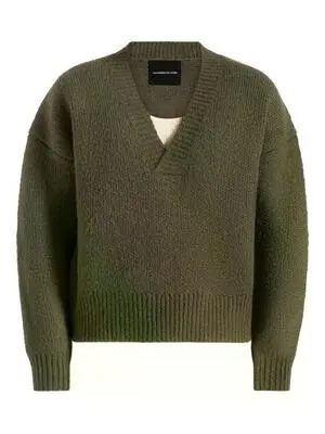 Manière De Voir V-neck Ribbed Hem Knit Sweater