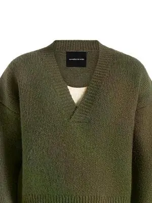 Manière De Voir V-neck Ribbed Hem Knit Sweater