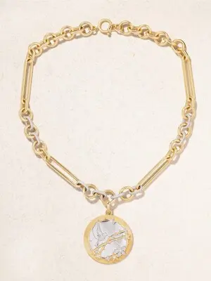FOUNDRAE Resilience Mixed 18-karat Yellow And White Diamond Necklace - Gold
