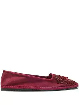 Malìparmi Beaded Suede Ballet Flats