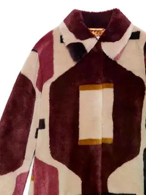 Malìparmi Geometric-pattern Faux-fur Coat