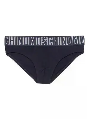 Moschino Logo-waistband Briefs - Blue
