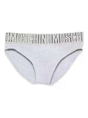 Moschino Logo-waistband Briefs - Grey