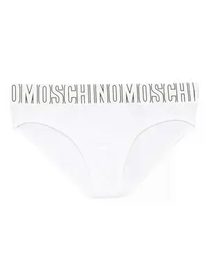 Moschino Logo-waistband Briefs - White