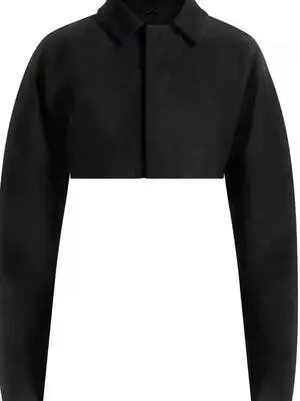 Manière De Voir Elya Suede-effect Super Crop Jacket