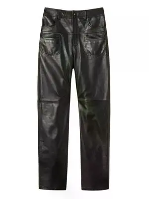 TWINSET Stitch-detail Leather Trousers